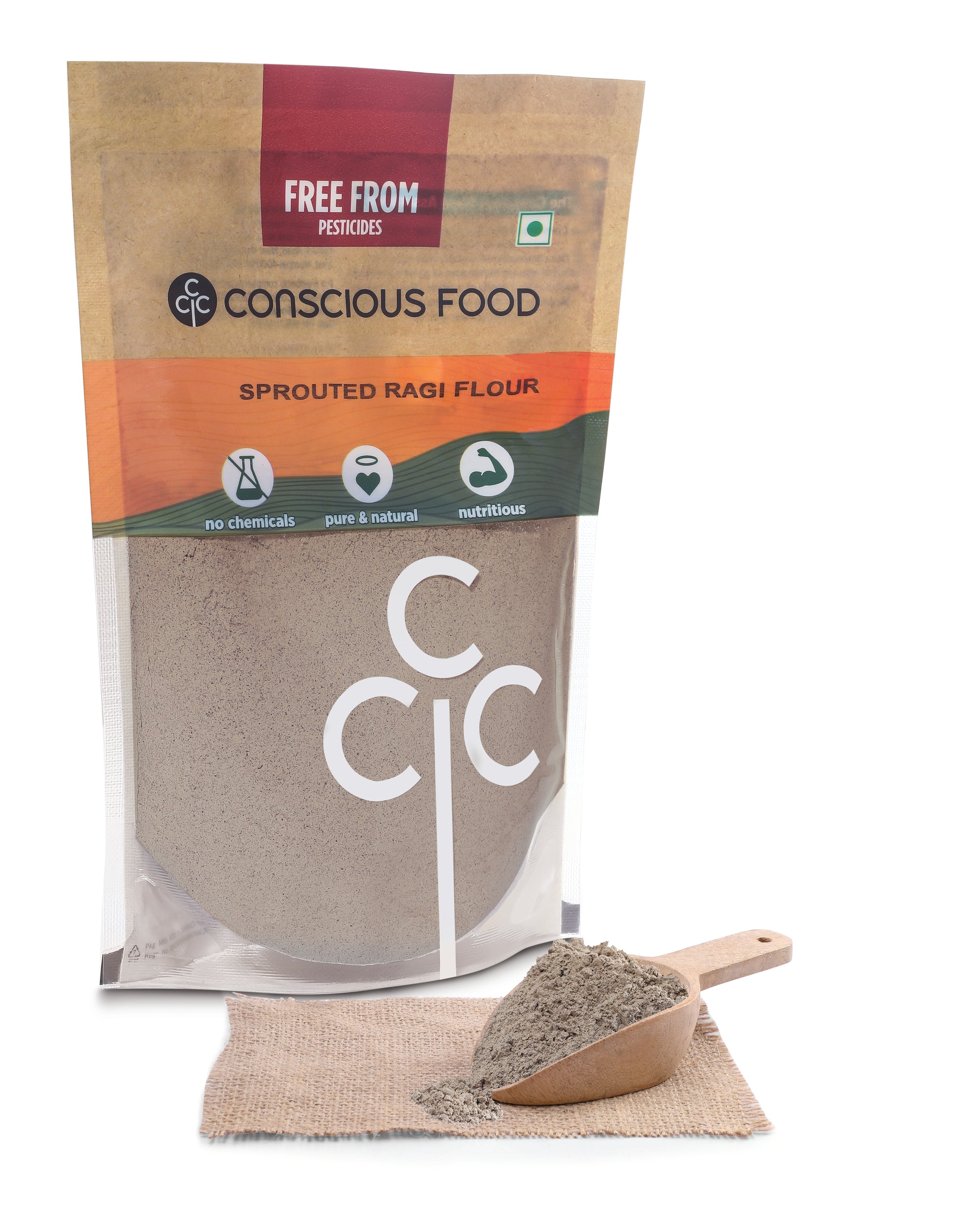 Buy Organic Sprouted Ragi Atta Online in India | Conscious Food ...